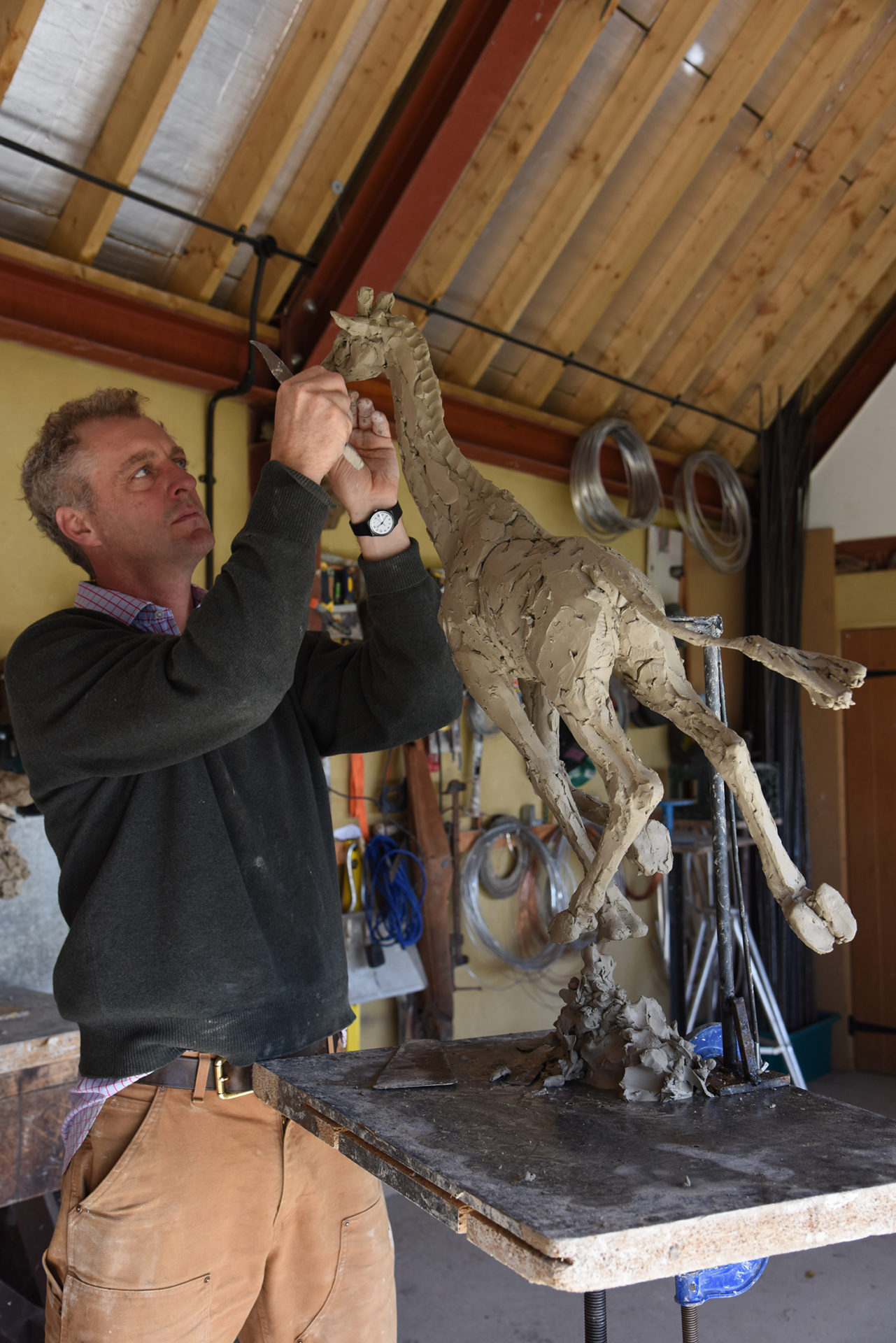 Bronze Giraffe Female sculpture by Hamish Mackie