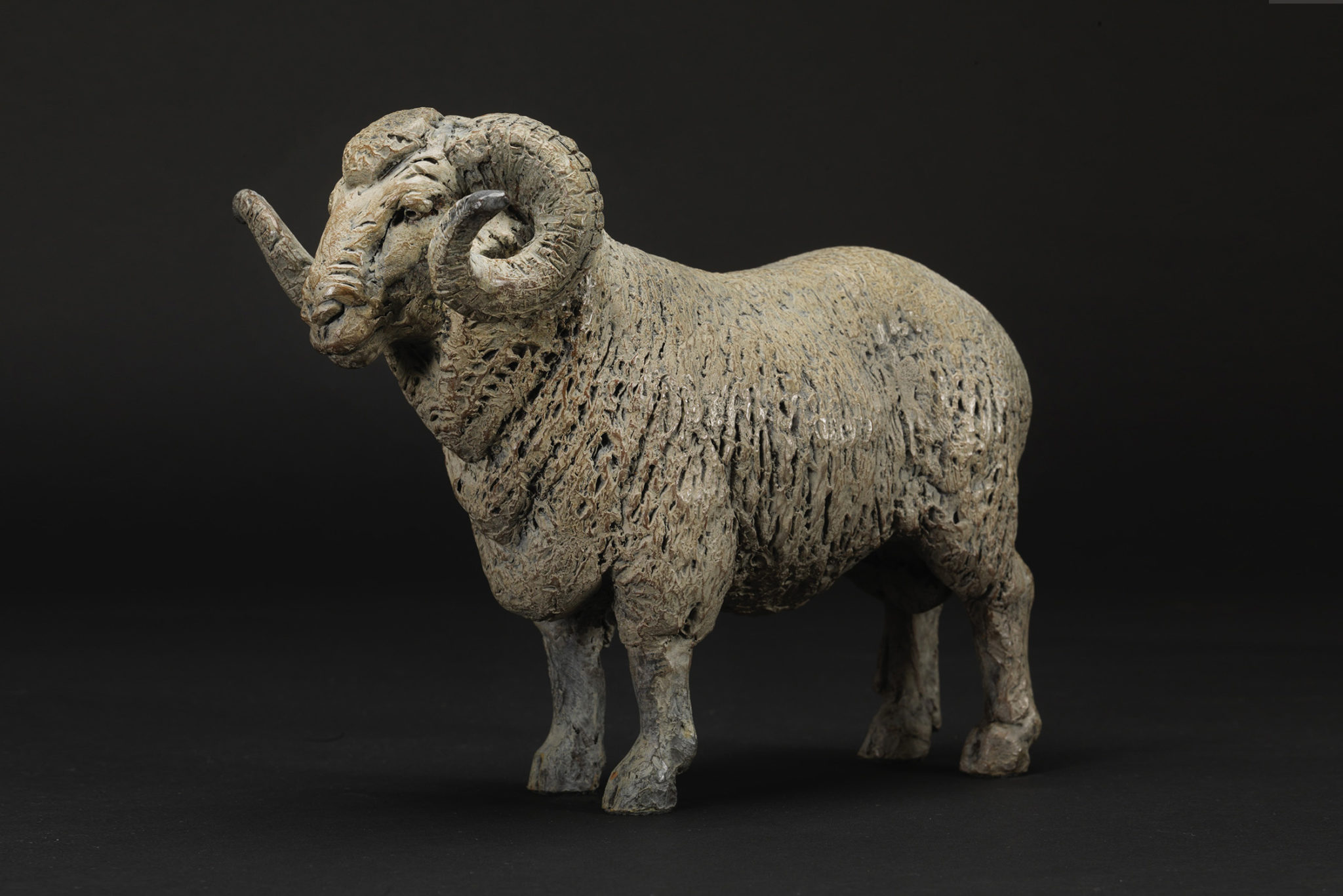 Bronze Merino Ram sculpture by Hamish Mackie