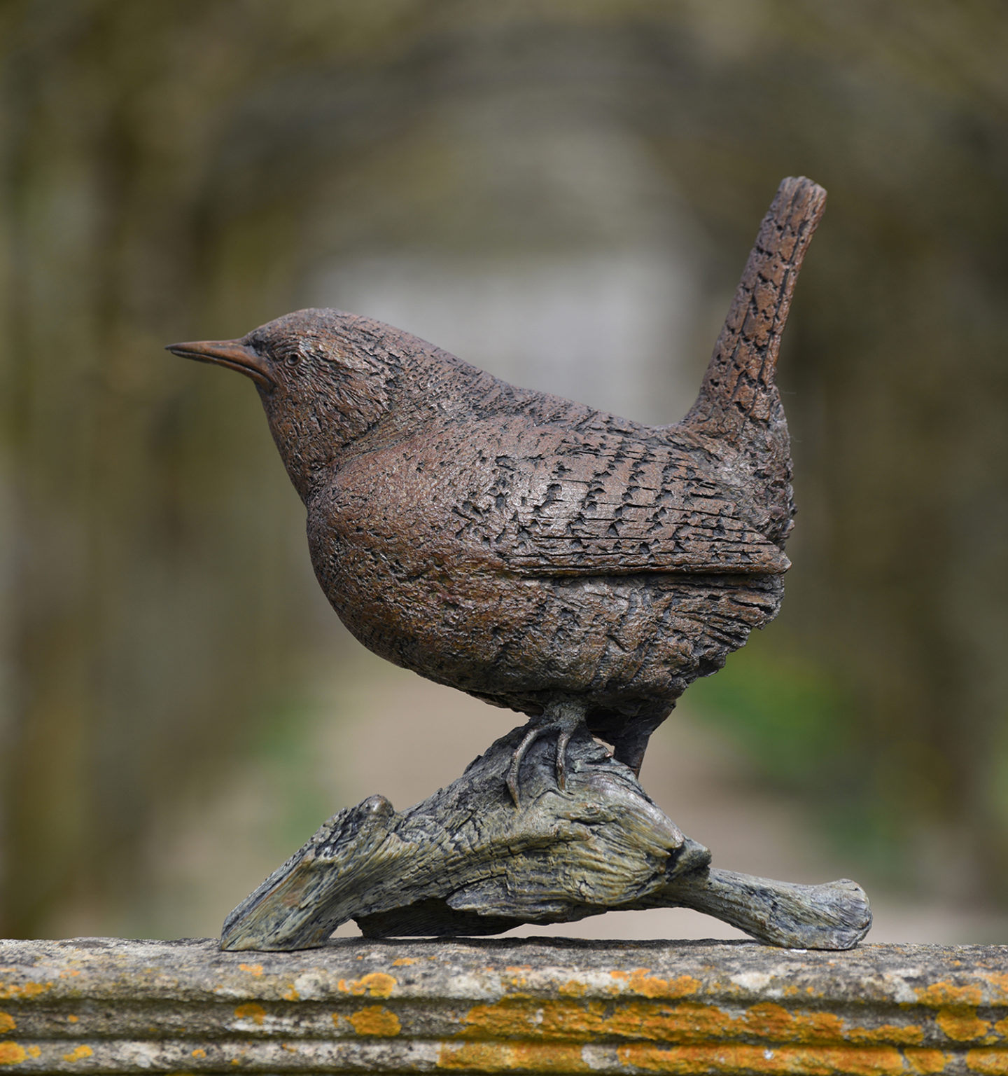 bronze wren sculpture by Hamish Mackie