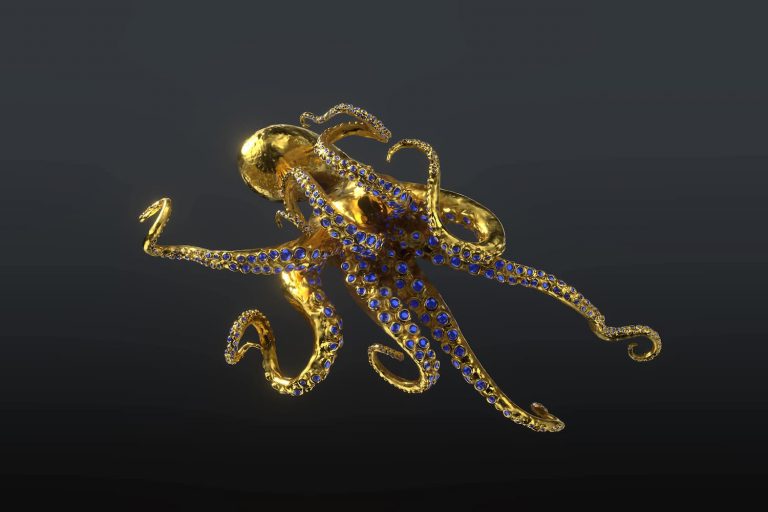 Hamish Mackie's Extraordinary Gold Octopus with Sapphires